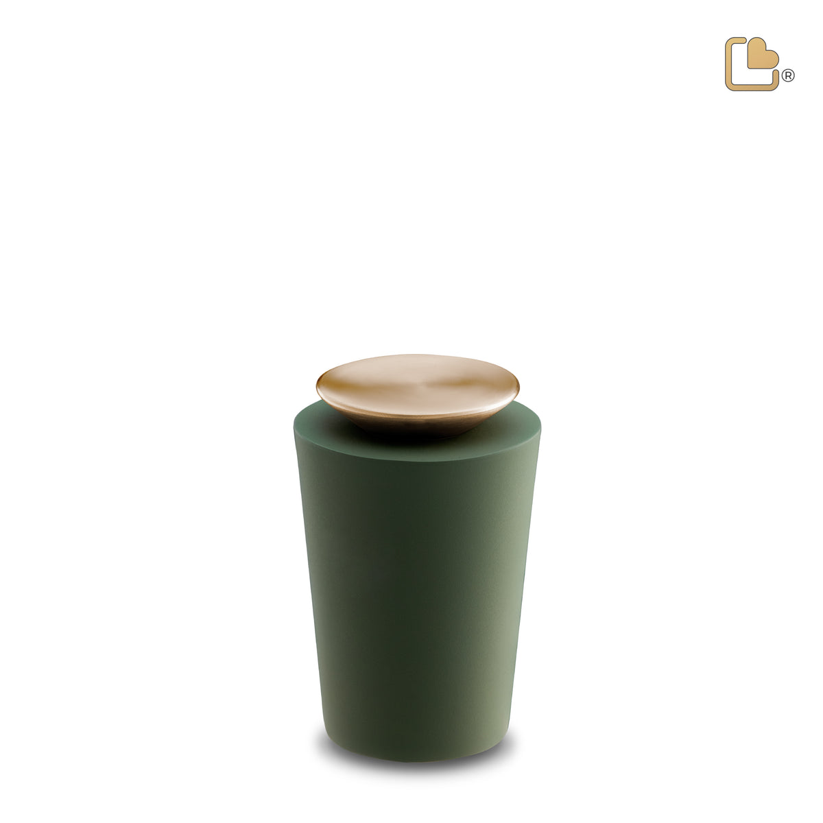 K1070 Crescent Tall Keepsake Urn Sage Green & Bru Gold - LoveUrns®US
